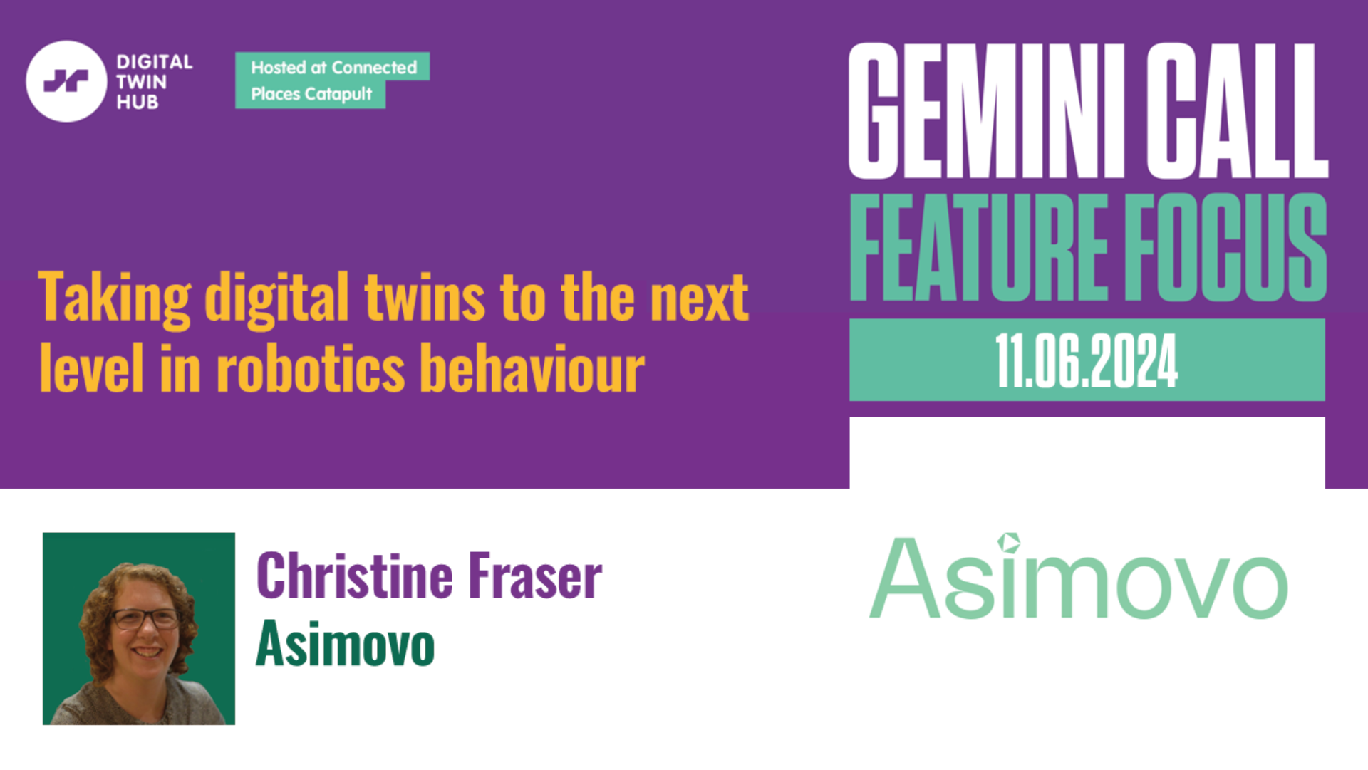 'Taking digital twins to the next level in robotics behaviour' - Christine Fraser, Asimovo ...
