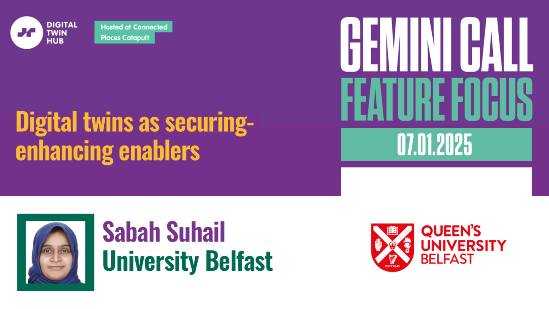 'Digital twins as securing-enhancing enablers' - Sabah Suhail, Queen's ...